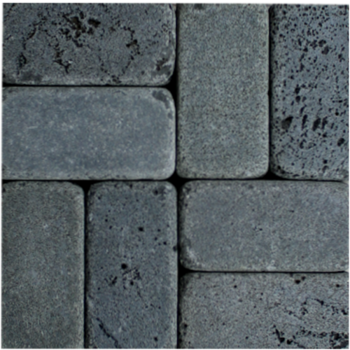 Basalt cobble paver 100x100x50mm