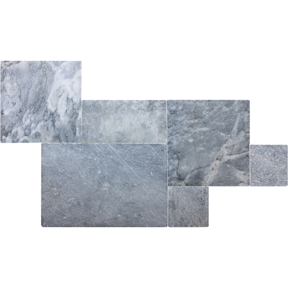 Blue Marble Tile French Pattern Set 12mm