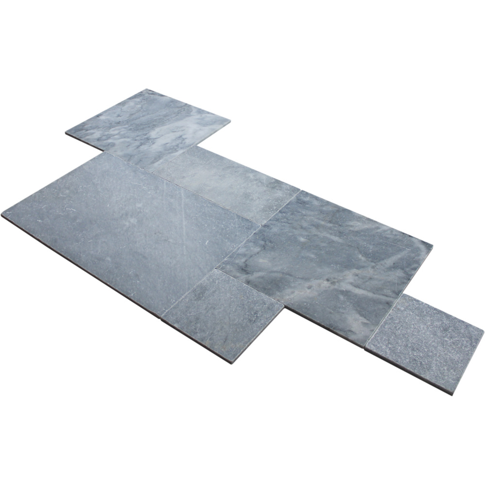 Blue Marble Tile French Pattern Set 12mm